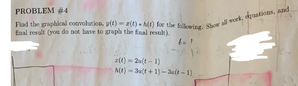 Solved PROBLEM #4 Find the graphical convolution, y(t) = | Chegg.com