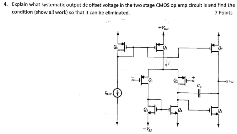 Solved 4. Explain what systematic output dc offset voltage | Chegg.com