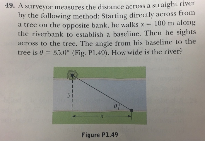 Solved A surveyor measures the distance across a straight | Chegg.com