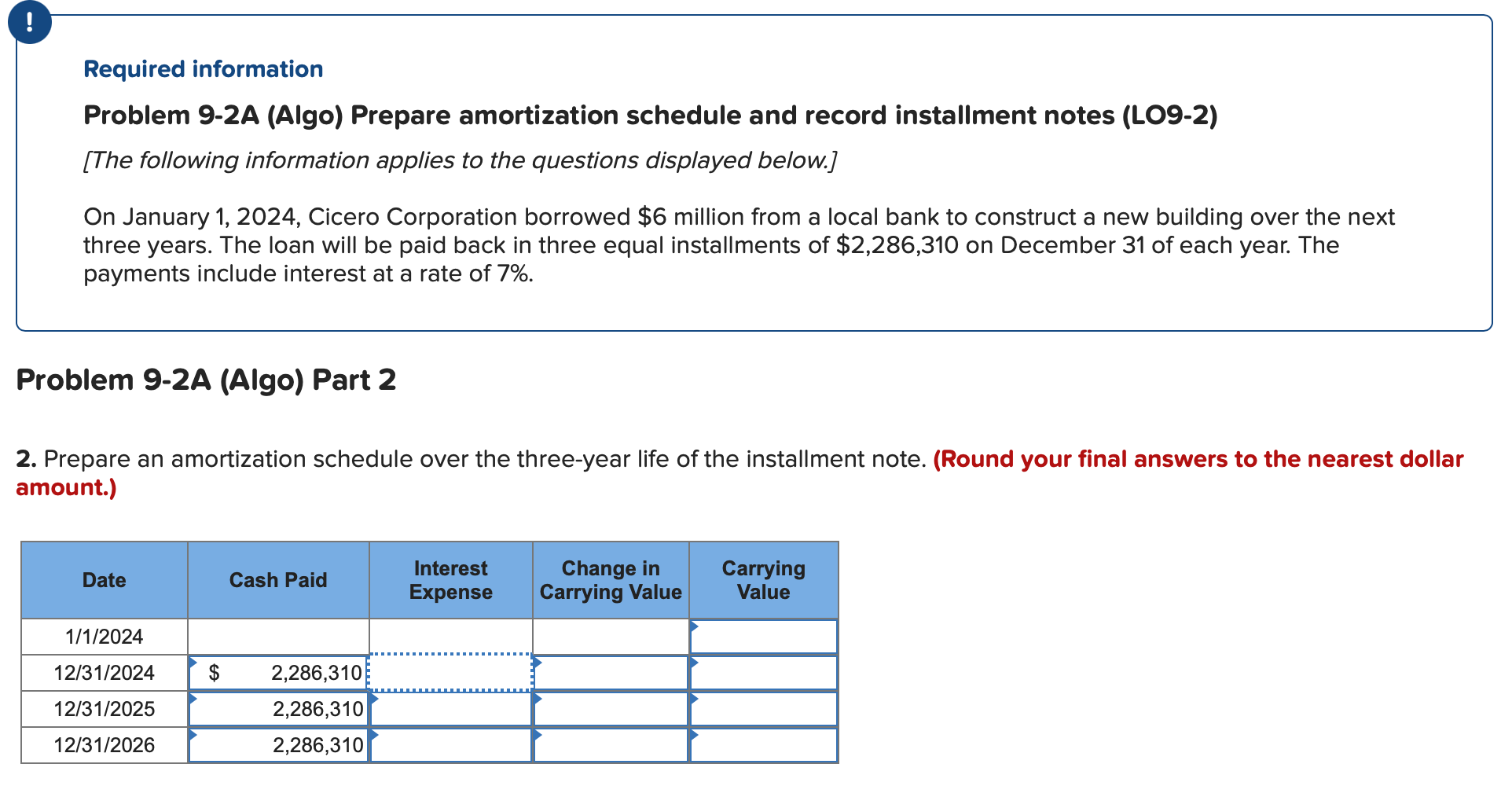 Solved Required information Problem 9-2A (Algo) Prepare | Chegg.com