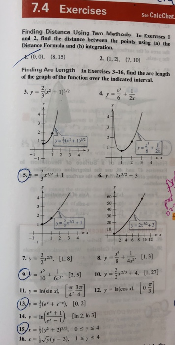 Solved 7.4 Exercises See CalcChat Finding Distance Using Two | Chegg.com