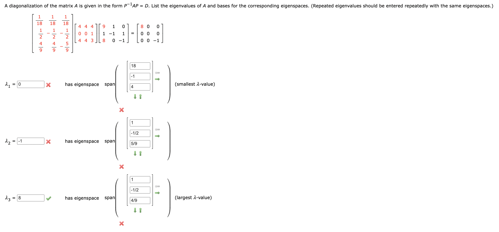 Solved Please correct the answers marked wrong by the red | Chegg.com