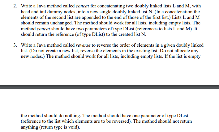 Solved 2. Write a Java method called concat for | Chegg.com