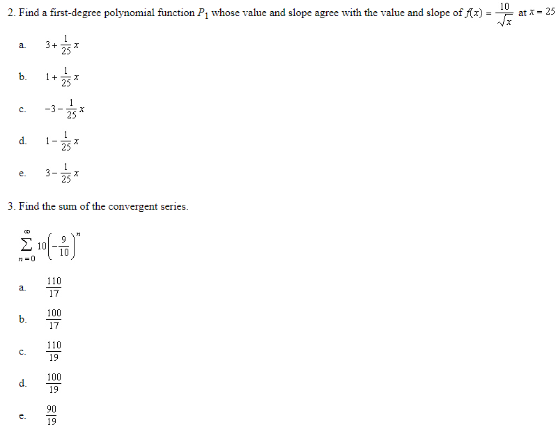 Solved 2. Find a first-degree polynomial function P, whose | Chegg.com