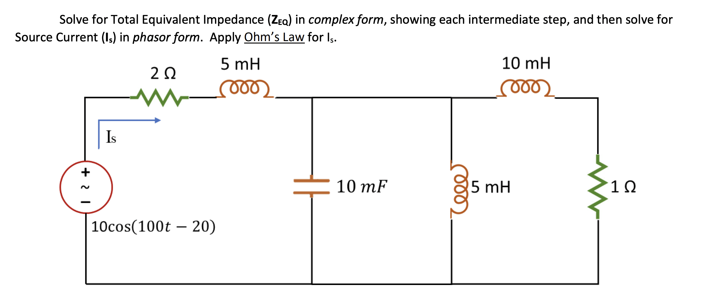 Solved Solve for Total Equivalent Impedance (ZEQ) in complex | Chegg.com