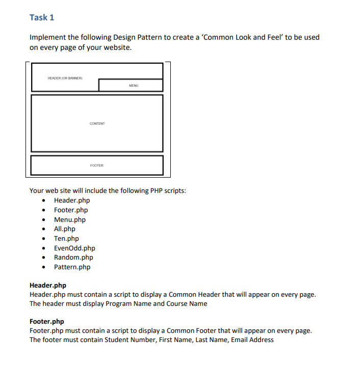 Task 1 Implement the following Design Pattern to | Chegg.com