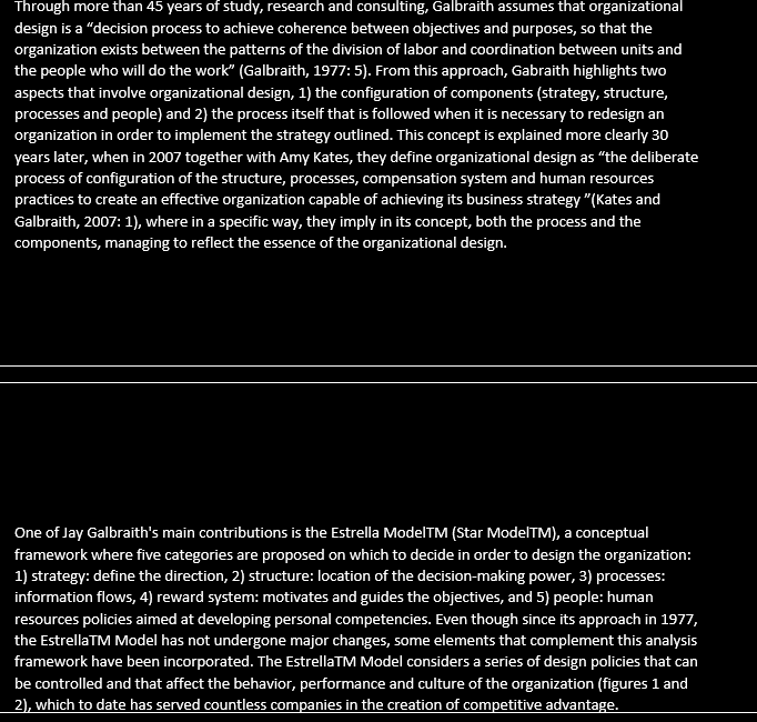 Solved Galbraith star model application The star model, | Chegg.com