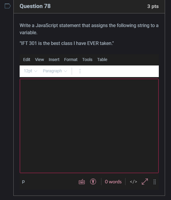 Write A Javascript Statement That Assigns The