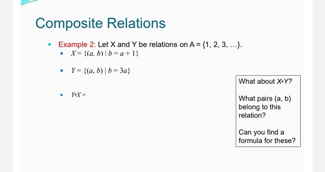 Solved Composite Relations - Example 2: Let X and Y be | Chegg.com