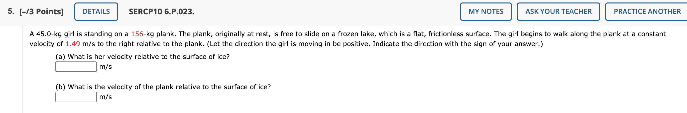 Solved 5 [ 13 Points] Details Sercp10 6 P 023 My Notes Ask