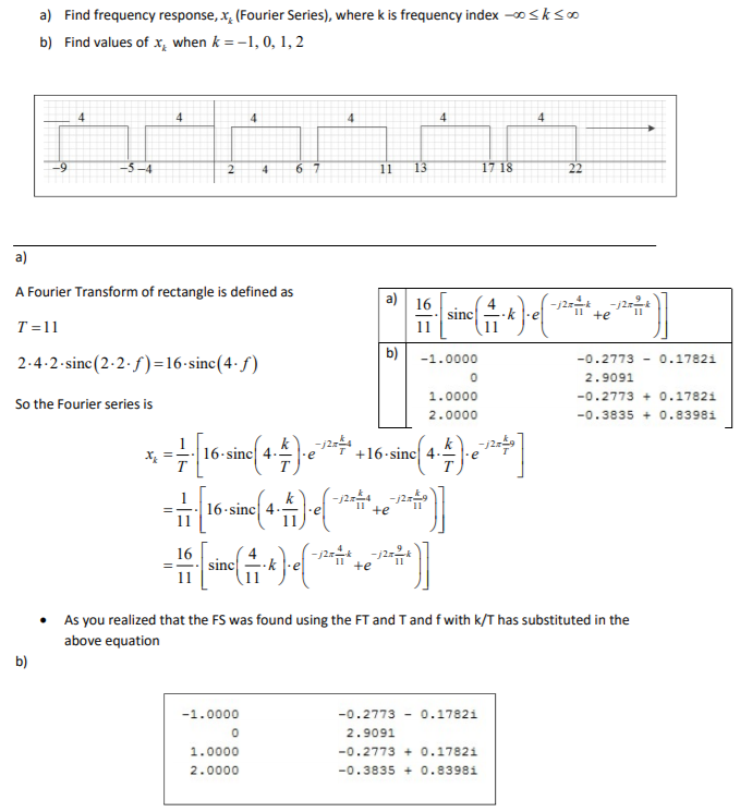 Solved a) Find frequency response, x (Fourier Series), where | Chegg.com