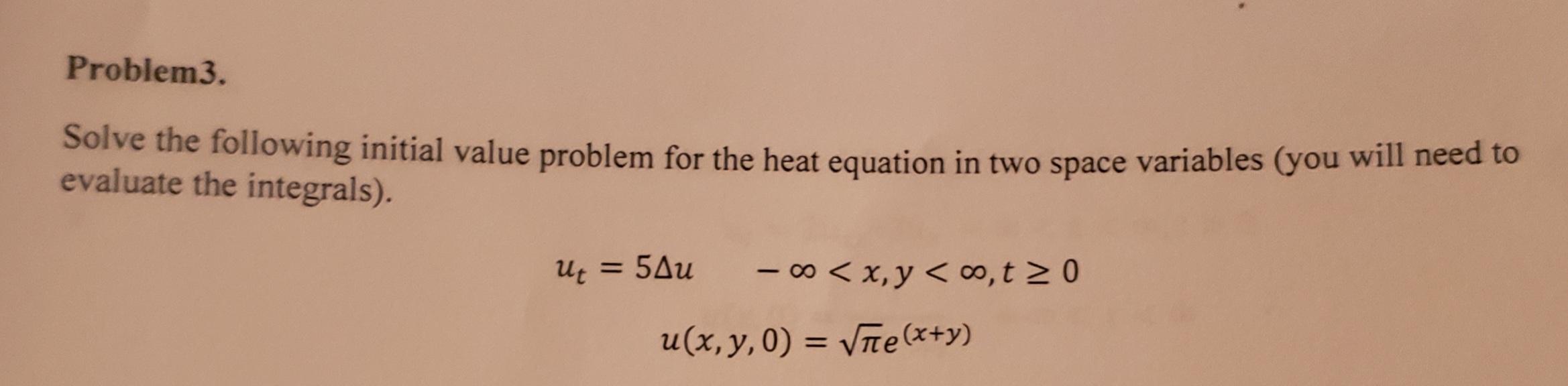 Solved Problem3. Solve the following initial value problem | Chegg.com