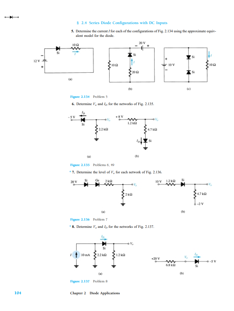 Solved And 2 4 Series Diode Configurations With Dc Inputs 5