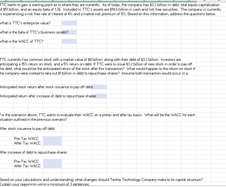 Techie Technology Company (TTC) is a publicly traded | Chegg.com