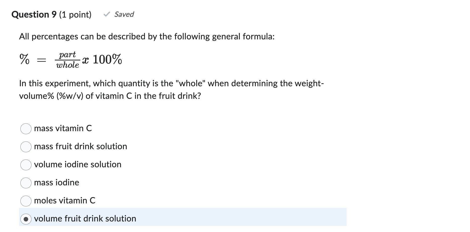 Solved All percentages can be described by the following | Chegg.com