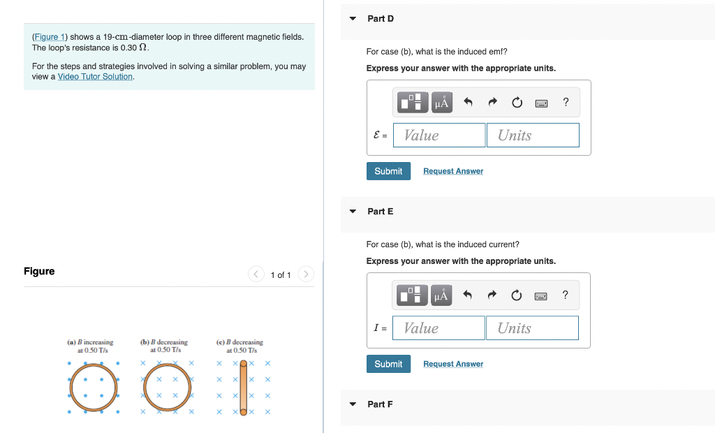 (Figure 1) shows a 19-cm-diameter loop in three | Chegg.com
