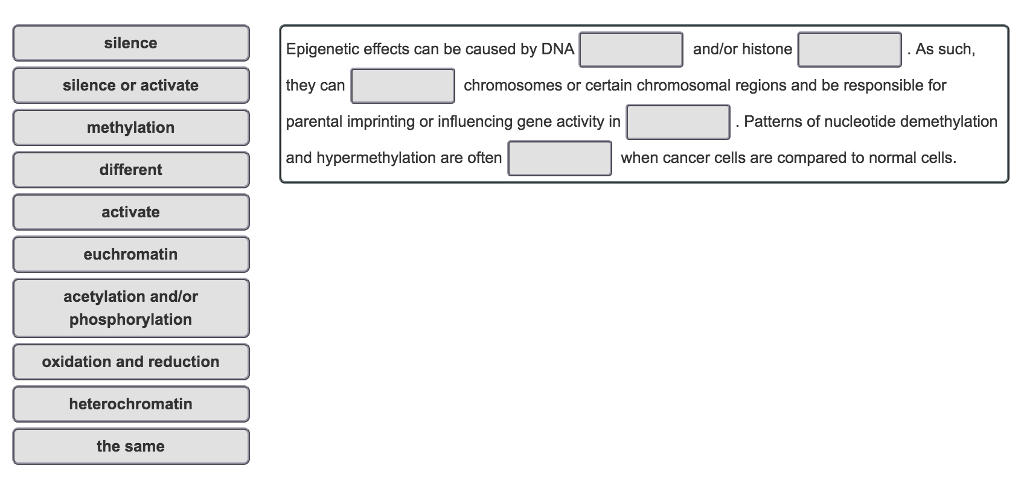 Solved What are known causes of epigenetic effects, and how | Chegg.com