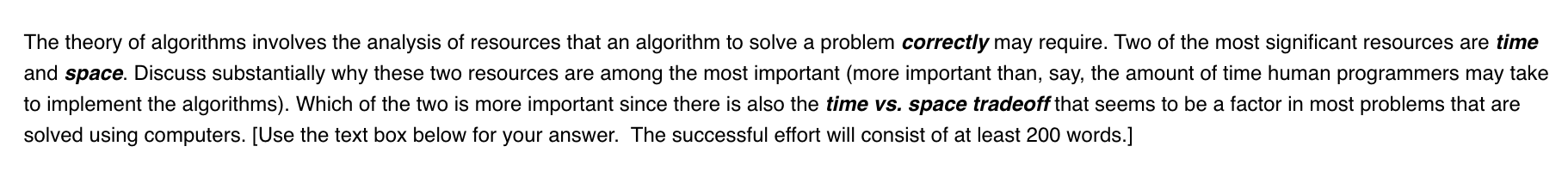 Solved The theory of algorithms involves the analysis of | Chegg.com