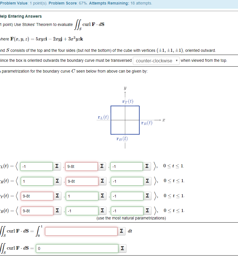 Solved Use Stokes' Theorem to evaluate ∬Scurl F⋅dS∬Scurl | Chegg.com