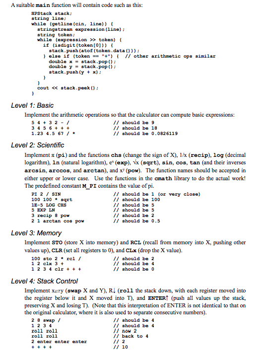 Solved Hp 35 Task Write A Program To Emulate