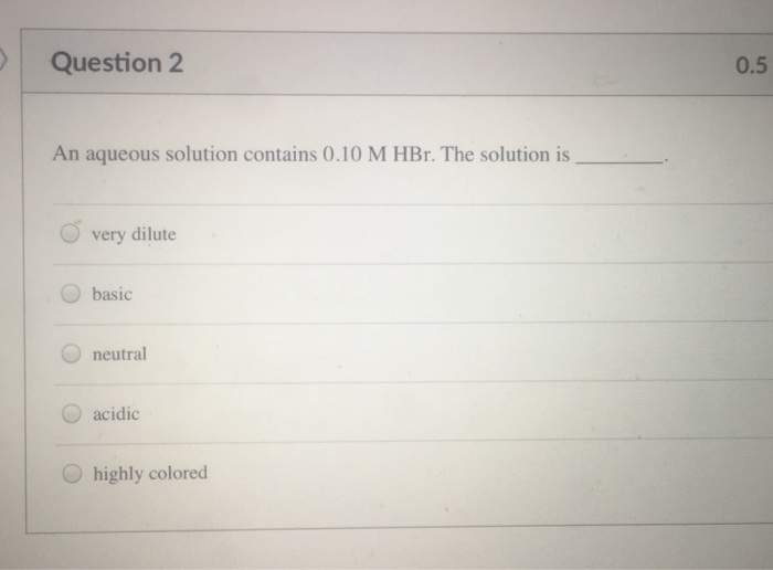 Solved Question 2 0.5 An aqueous solution contains 0.10 M | Chegg.com Solved Question 2 0.5 An aqueous solution contains 0.10 M | Chegg.com