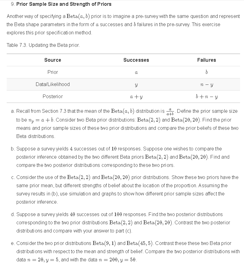 9. Prior Sample Size and Strength of Priors Another | Chegg.com