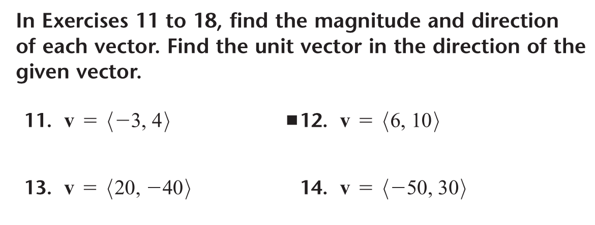 Solved In Exercises 11 to 18 , find the magnitude and | Chegg.com