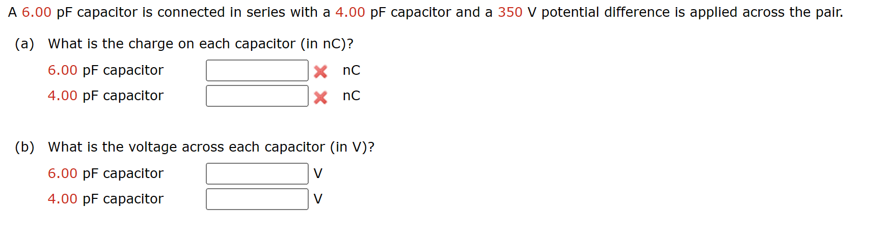 Solved A 6.00pF capacitor is connected in series with a | Chegg.com