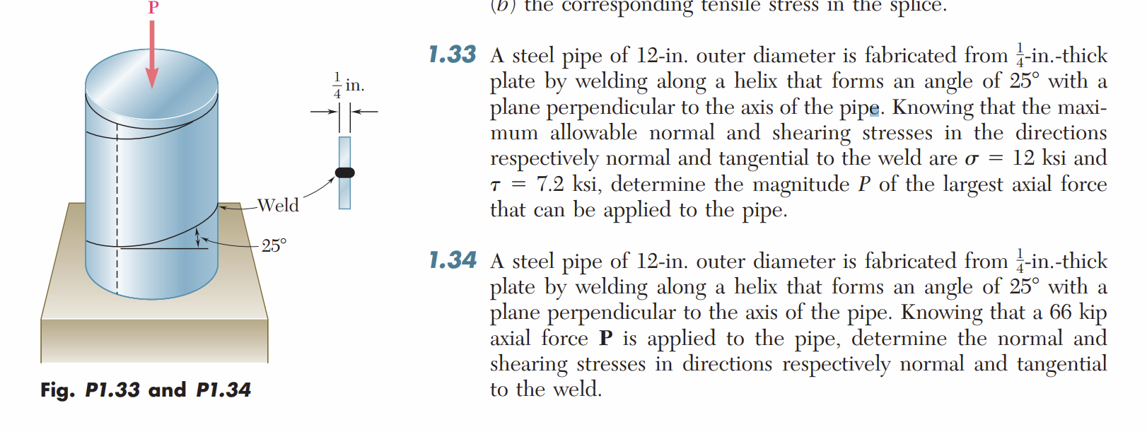 Solved 1.33 A steel pipe of 12 -in. outer diameter is | Chegg.com