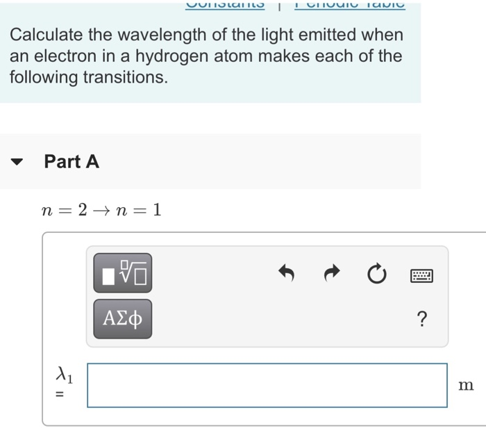Solved Calculate The Wavelength Of The Light Emitted When An