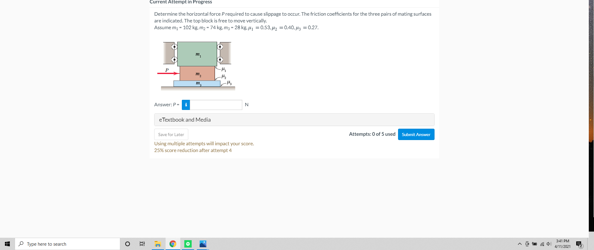 Solved Current Attempt in Progress Determine the horizontal | Chegg.com