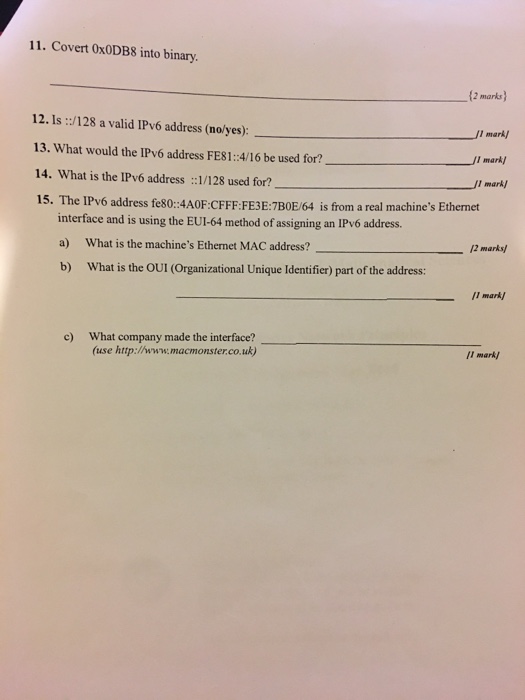 Solved Complete the table below (Table 1). For each IPv4 | Chegg.com