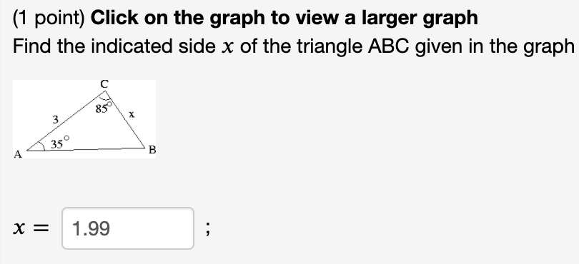Solved (1 point) Click on the graph to view a larger graph | Chegg.com