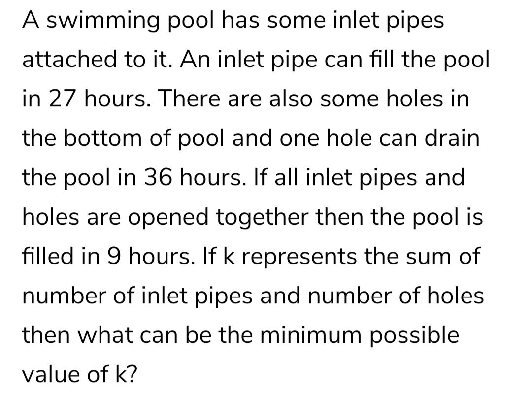 Solved A swimming pool has some inlet pipes attached to it. | Chegg.com