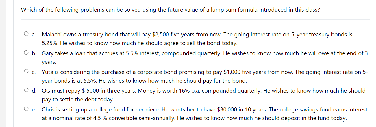 Solved Which of the following problems can be solved using | Chegg.com