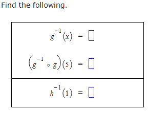 Solved The one-to-one functions g and h are defined as | Chegg.com