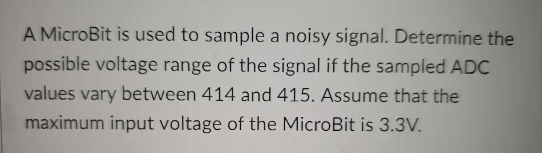 Solved A MicroBit is used to sample a noisy signal. | Chegg.com