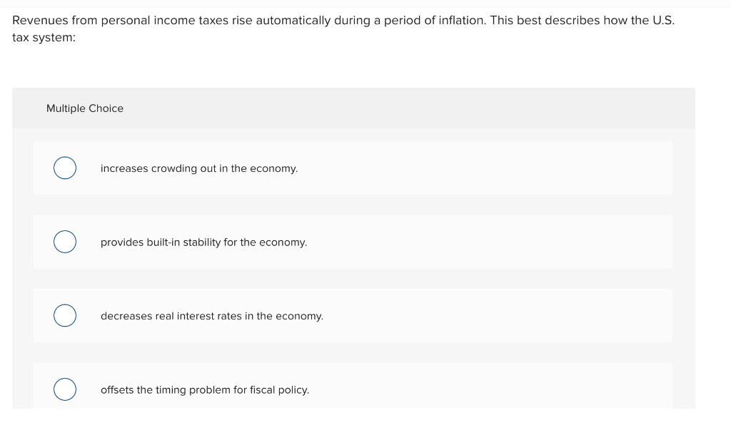 Solved Revenues from personal income taxes rise | Chegg.com