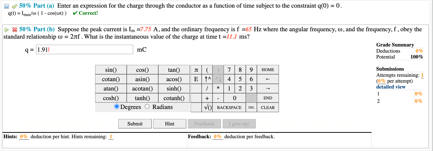 Solved (11\%) Problem 3: The current through a conductor is | Chegg.com Solved (11\%) Problem 3: The current through a conductor is | Chegg.com