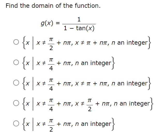 Solved Find the domain of the function. | Chegg.com