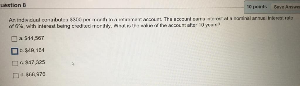 Solved uestion 8 10 points Save Answer An individual | Chegg.com Solved uestion 8 10 points Save Answer An individual | Chegg.com