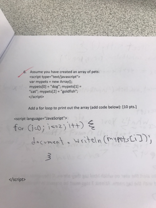 Solved Assume you have created an array of pets: Add a for | Chegg.com