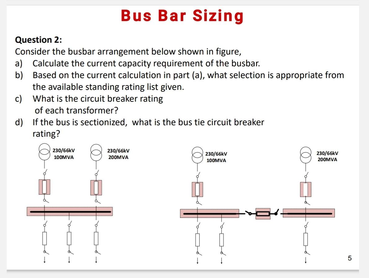 Solved Question 2: Consider the busbar arrangement below | Chegg.com