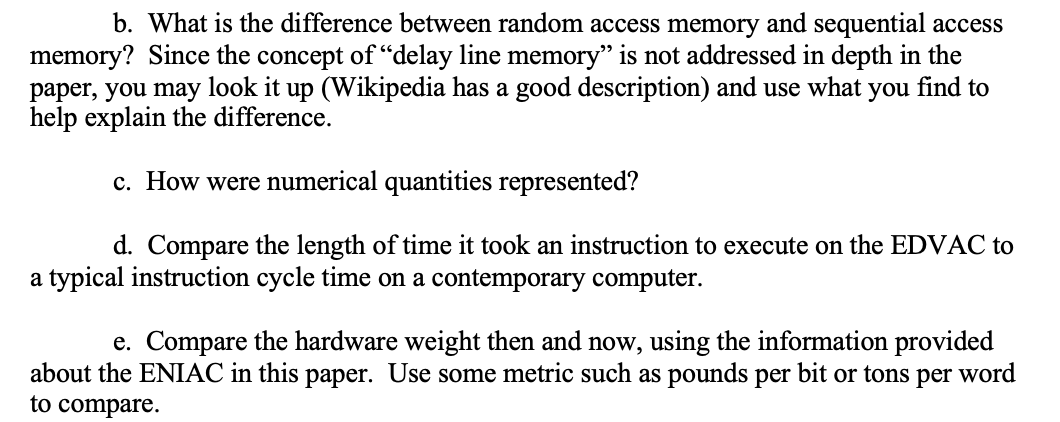 Solved b. What is the difference between random access | Chegg.com