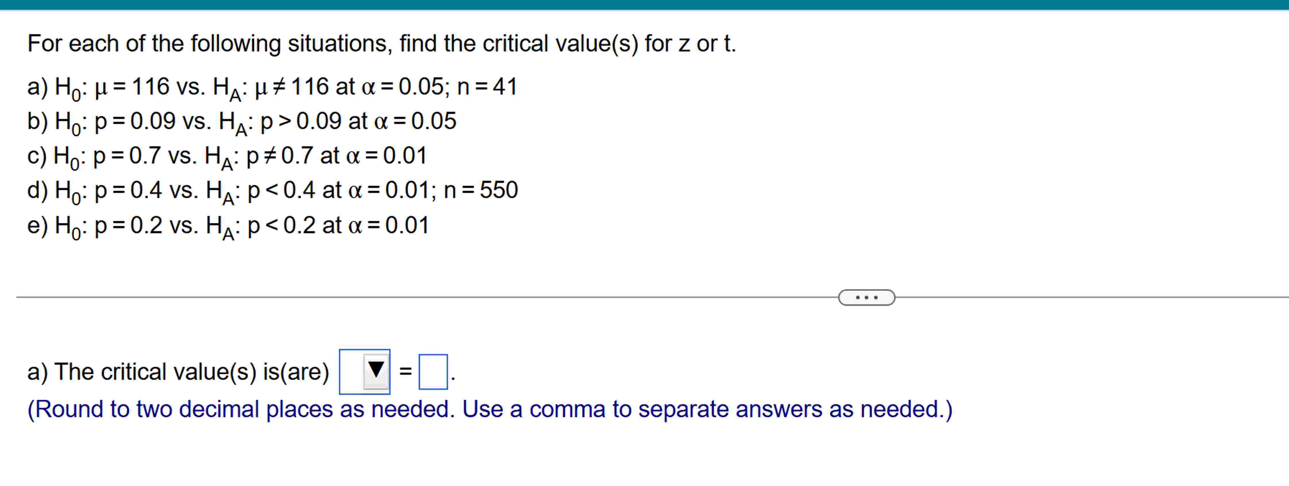 Solved For each of ﻿the following situations, find the | Chegg.com