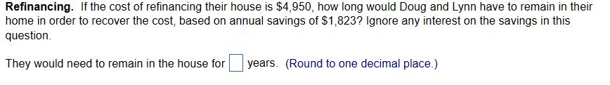 Solved Refinancing. If the cost of refinancing their house | Chegg.com
