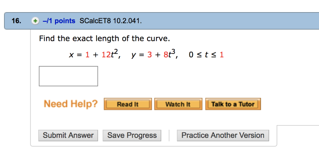 Solved Find the exact length of the curve. x = 1 + 12t2, y = | Chegg.com