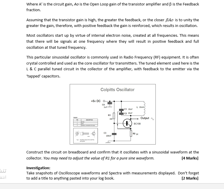 Solved Where A' is the circuit gain, Ao is the Open Loop | Chegg.com