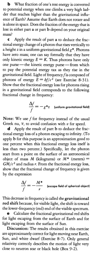 Solved 8-6 gravitational red shift Note: Exercises 8-6 and | Chegg.com