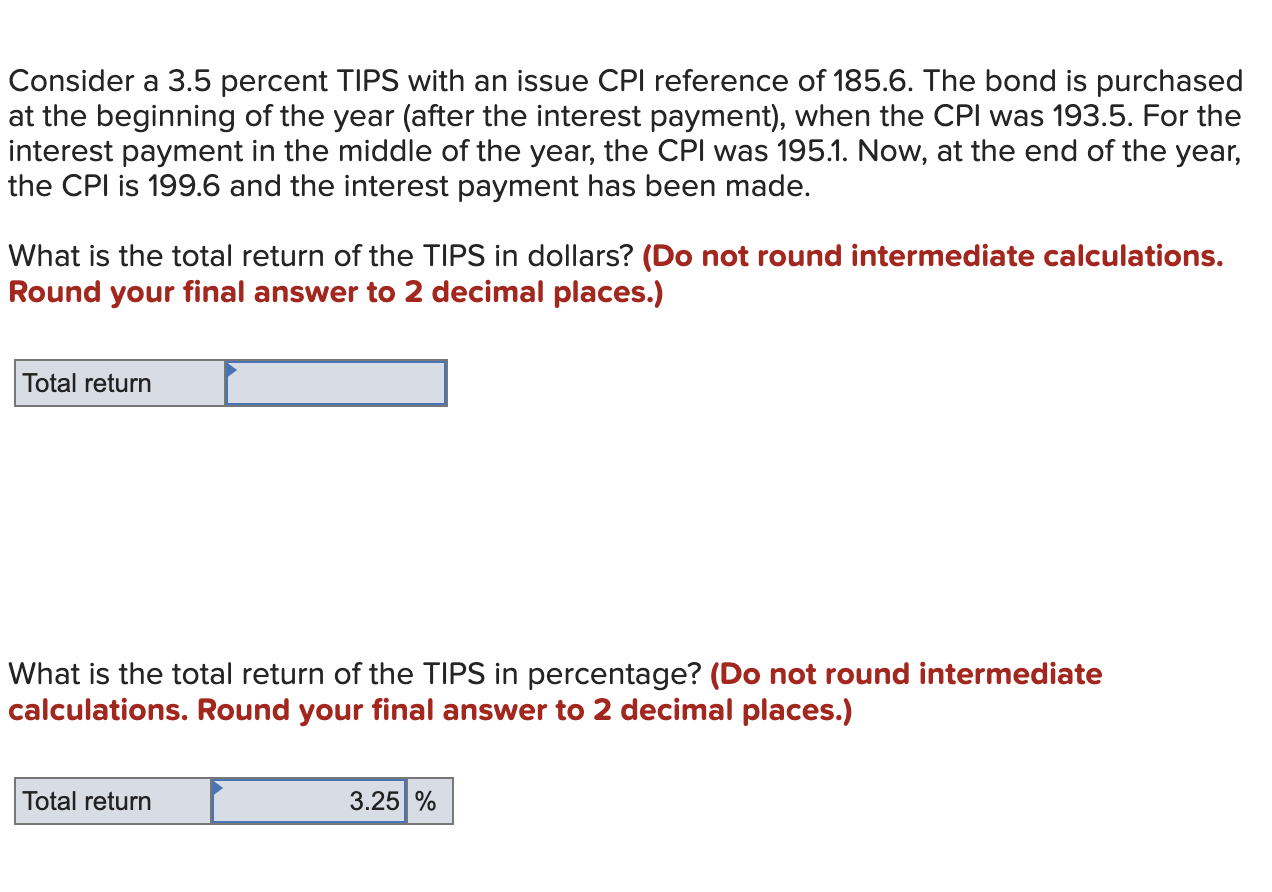 Solved Consider a 3.5 ﻿percent TIPS with an issue CPI | Chegg.com